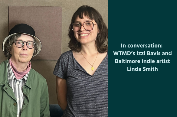 Evening host, Izzi Bavis, talks with Baltimore artist, Linda Smith ...